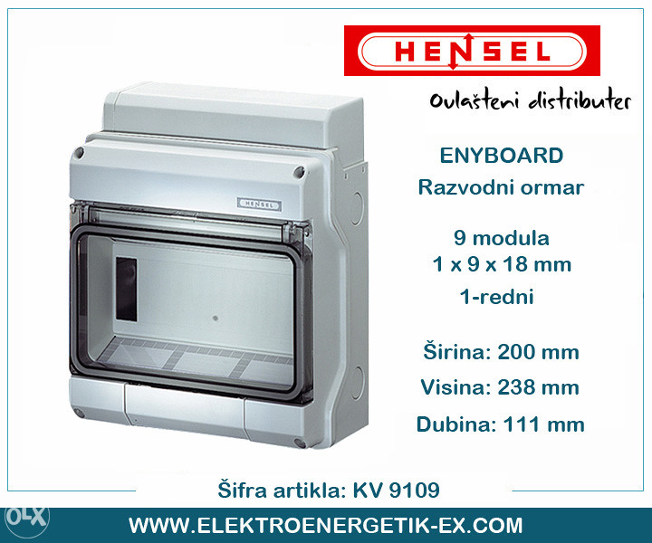 HENSEL Razvodni ormar PVC 200x238x111mm KV 9109 - Razvodni ormari - OLX.ba