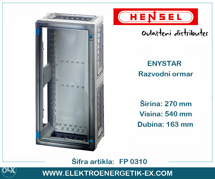 HENSEL Razvodni ormar PVC 270x540x163mm FP 0310 - Razvodni ormari - OLX.ba