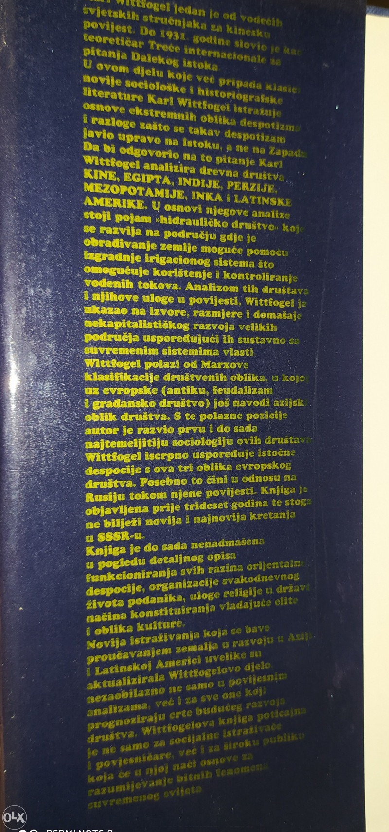 ORIJENTALNA DESPOCIJA- KARL AUGUST WITTFOGEL - Stručne - OLX.ba