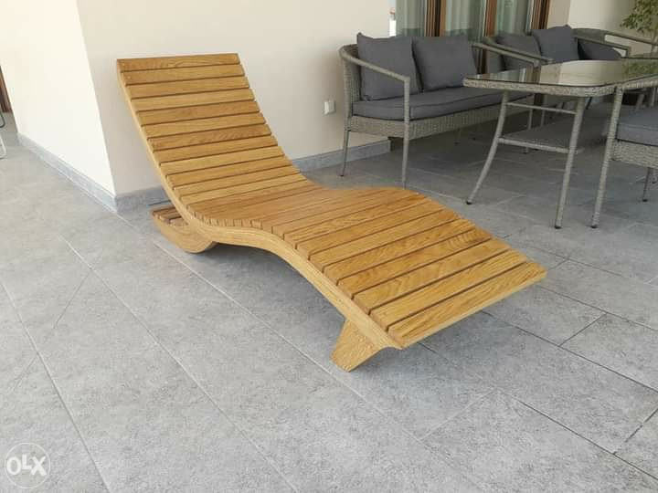 Lezaljka drvo hrast stolica relax bazen terasa spa - Vrtni namještaj ...
