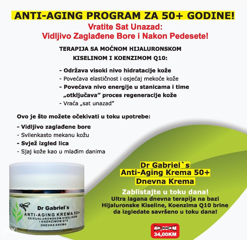 Dr. Gabriel's ANTI AGING KREMA ZA 50+ GODINA - Preparati za njegu lica - OLX.ba