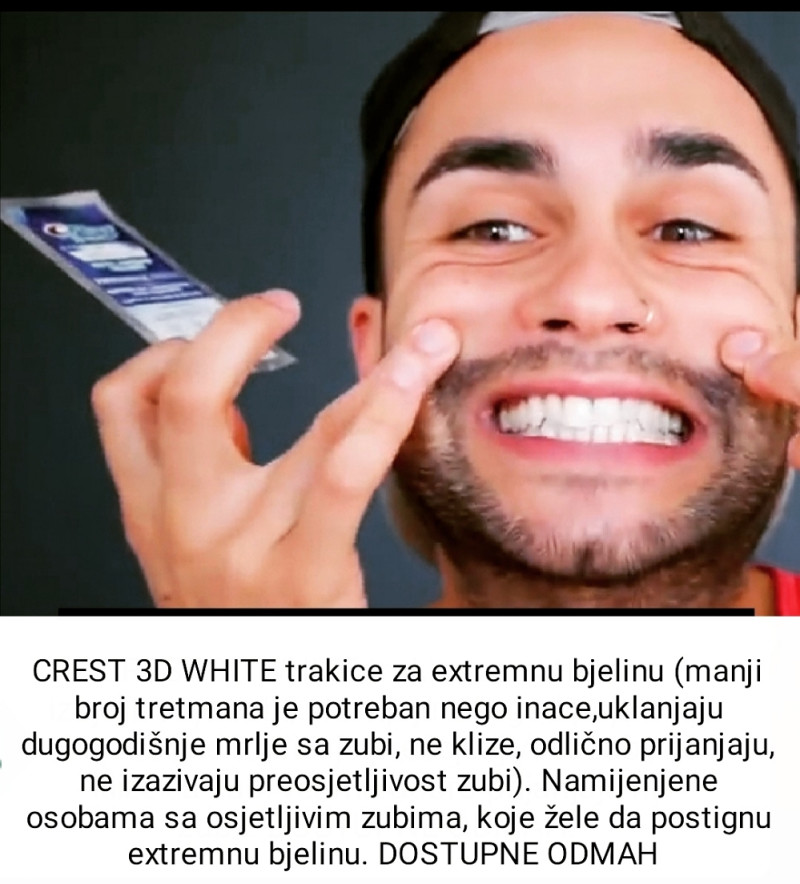 CREST 3D WHITE trakice za EXTREMNU BJELINU sminka - Izbjeljivanje zuba ...
