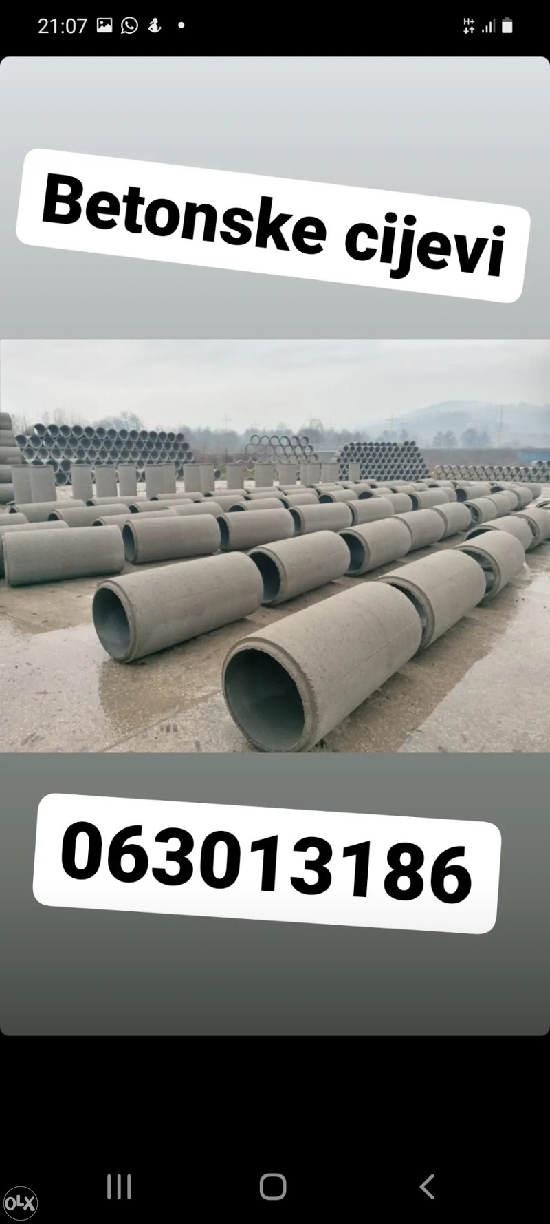 Betonske cijevi i rigole - Betonska galanterija - OLX.ba