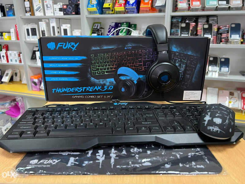 FURY GAMING SET 4U1 (MIS, PODLOGA,TASTATURA, SLUSALICE) - Tastatura/Miš ...