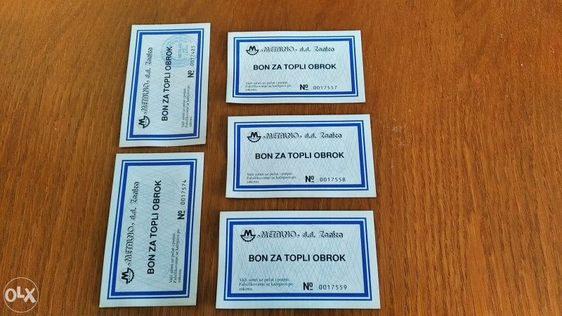 Bon Bonovi Razni Za Obrok, Abonentski, Novcani - Bonovi - OLX.ba