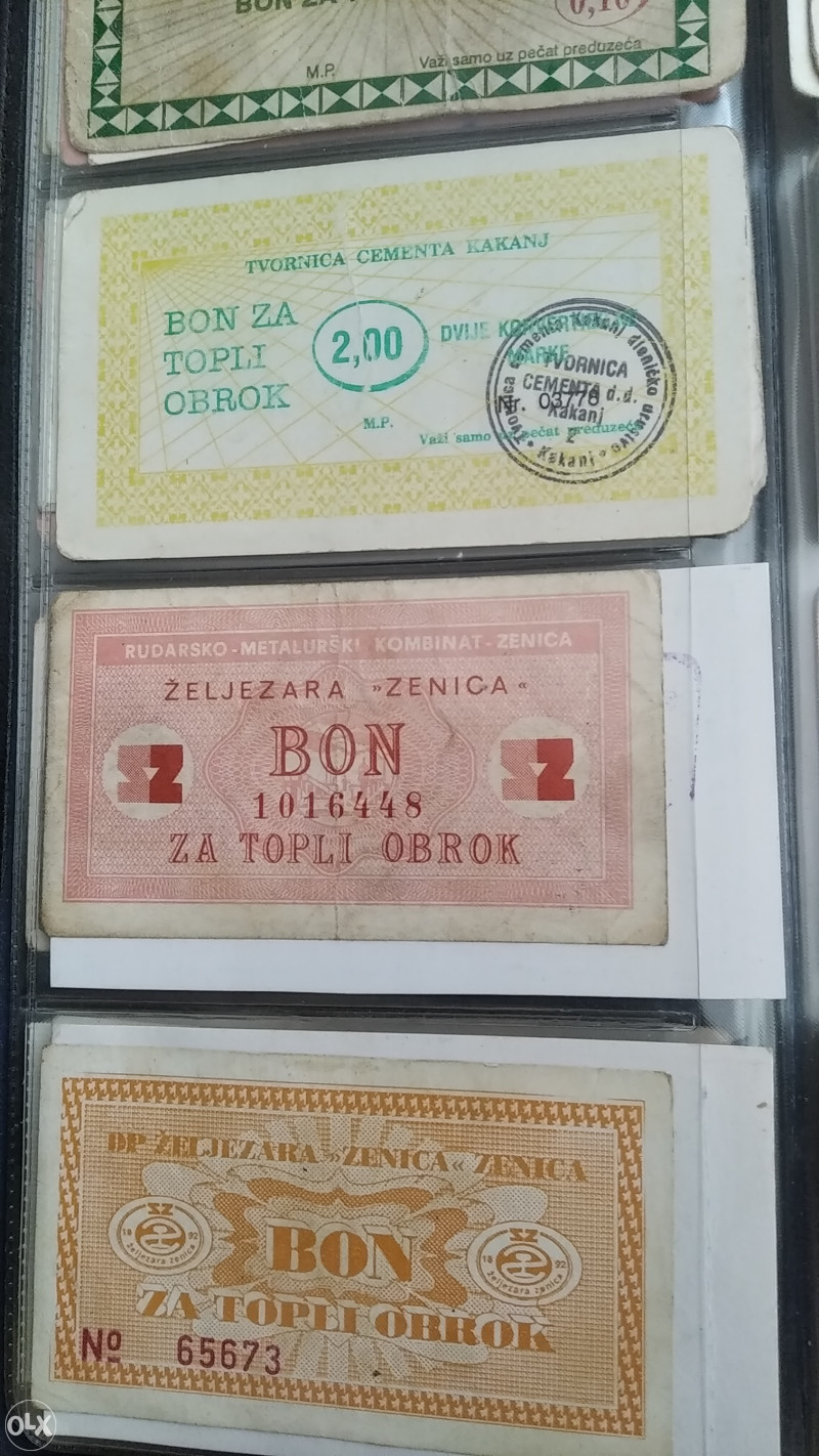 Bon Bonovi Razni Za Obrok, Abonentski, Novcani - Bonovi - OLX.ba