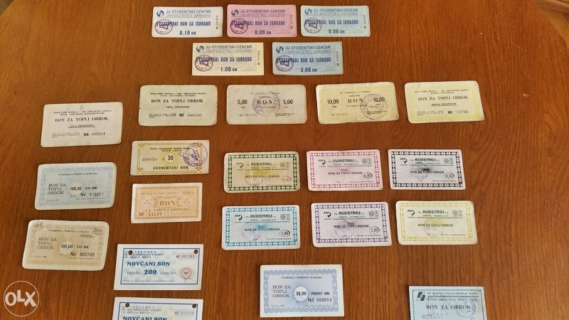 Bon Bonovi Razni Za Obrok, Abonentski, Novcani - Bonovi - OLX.ba