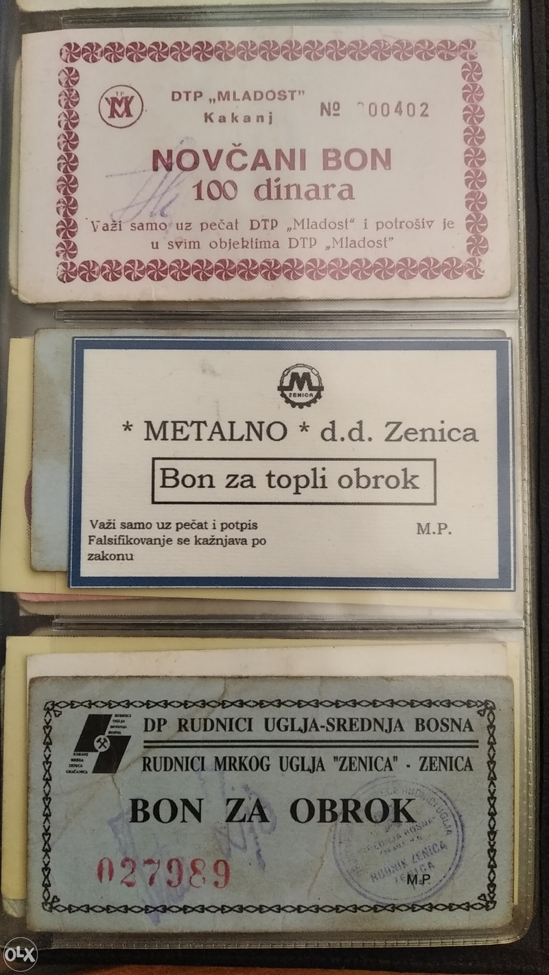 Bon Bonovi Razni Za Obrok, Abonentski, Novcani - Bonovi - OLX.ba