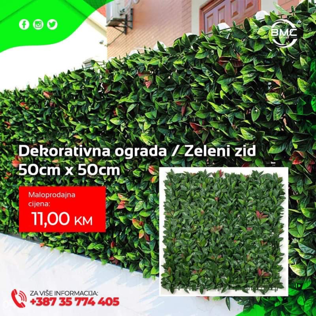 Dekorativna ograda / zeleni zid 50x50 - Ograde - OLX.ba