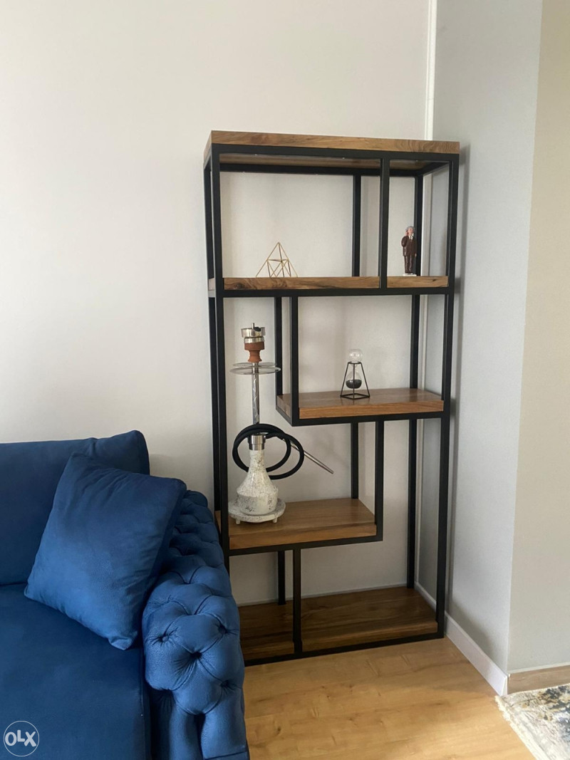 Polica/kombinacija drvo-metal/orah - Police - OLX.ba