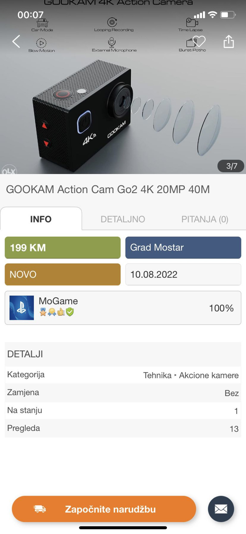 Gookam 2 pro 4k wifi (camera) - Akcione kamere - OLX.ba