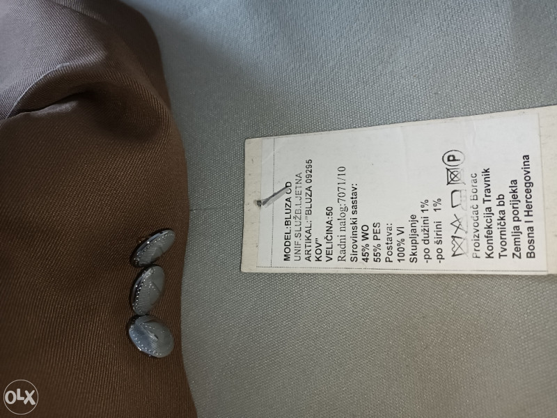 Uniforma svečani sako br.50 OS BIH NOVO - Vojna oprema - OLX.ba