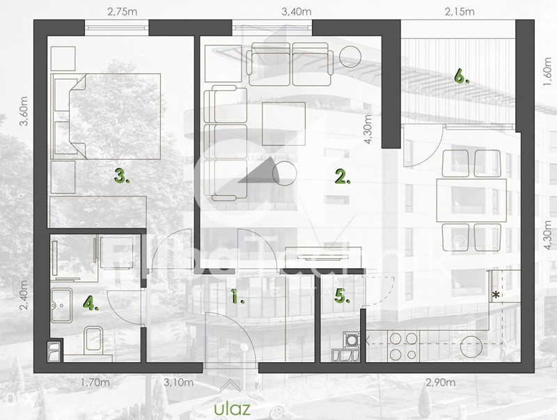 Dvosoban stan 50 m2 SPO GREEN ESTATE Tuzla - Stanovi - OLX.ba