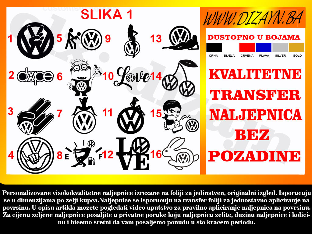 Naljepnice Stikeri 1000+ raznih naljepnica za auta i dr - Naljepnice ...