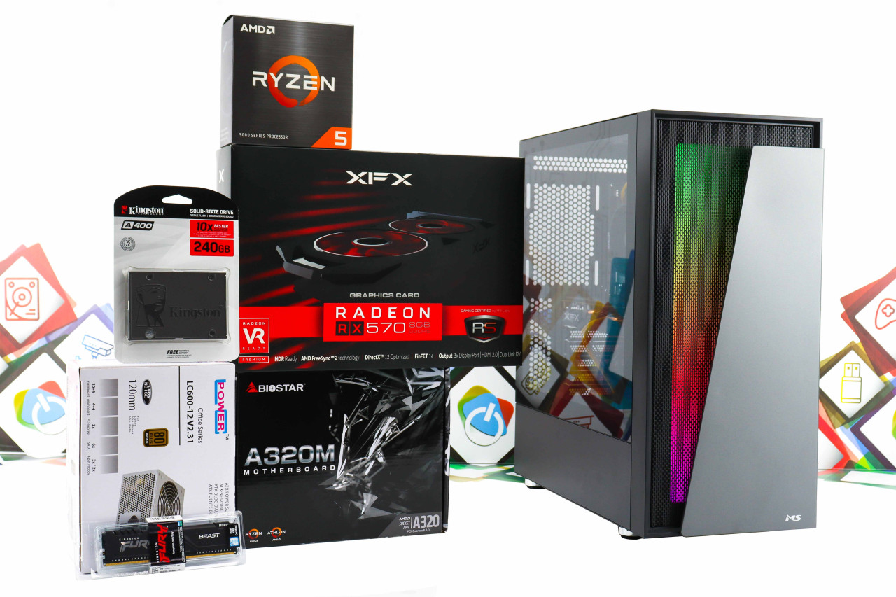 Gaming PC Armor V715-02; R5 5500; RX 570; 240GB DOPER - Desktop ...