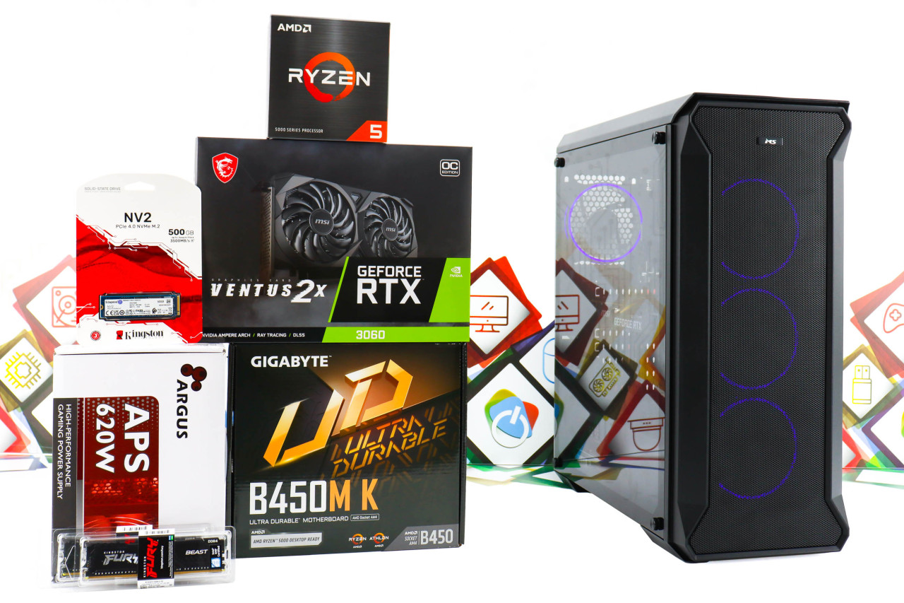 Gaming PC Armor V710-07; R5 5500; RTX 3060 12GB; DOPER - Desktop ...