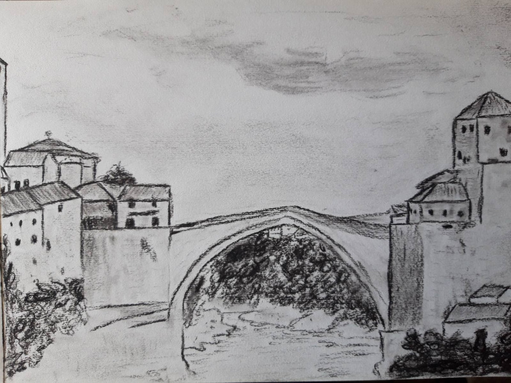 Mostar stari most ugalj - Umjetničke slike - OLX.ba