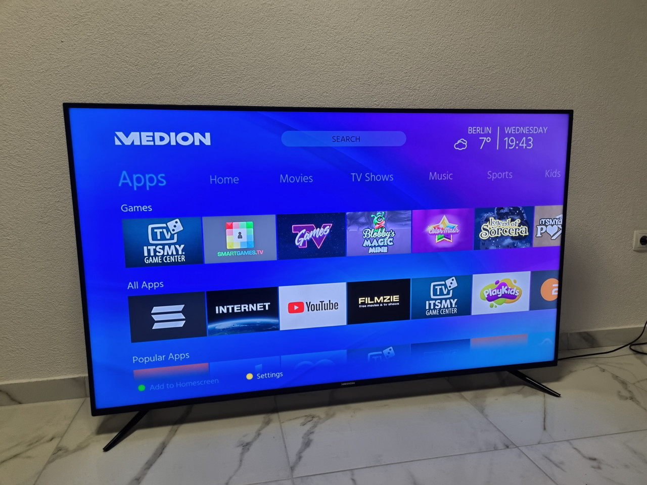 Medion Smart TV 65" 4K UHD LED Wi-Fi Youtube -Kao nov - LED LCD - OLX.ba