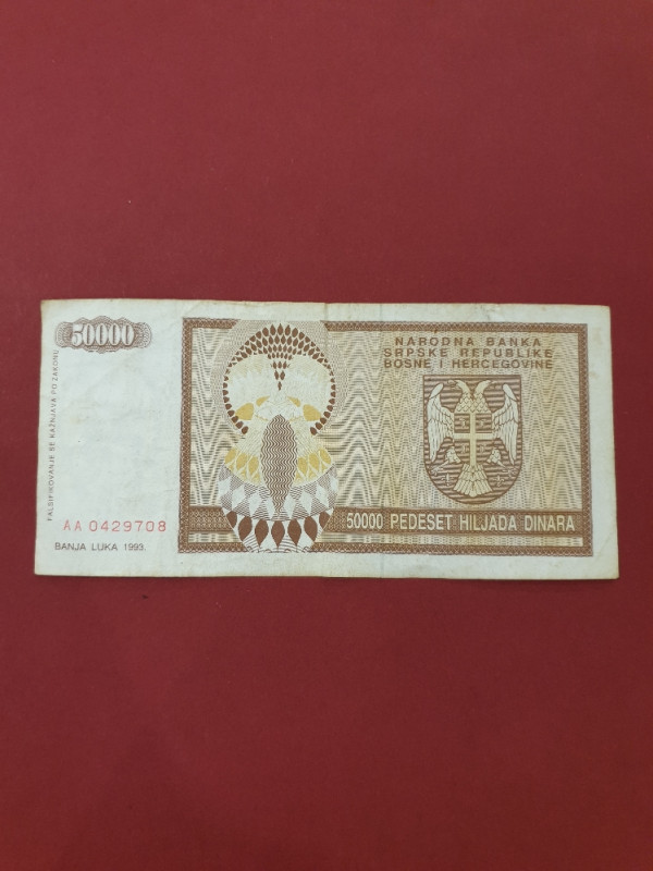 50 000 DINARA 50 000 DINARA REPUBLIKA SRPSKA BANJA LUKA Nov anice 50-000-dinara-50-000-dinara-republika-srpska-banja-luka-nov-anice