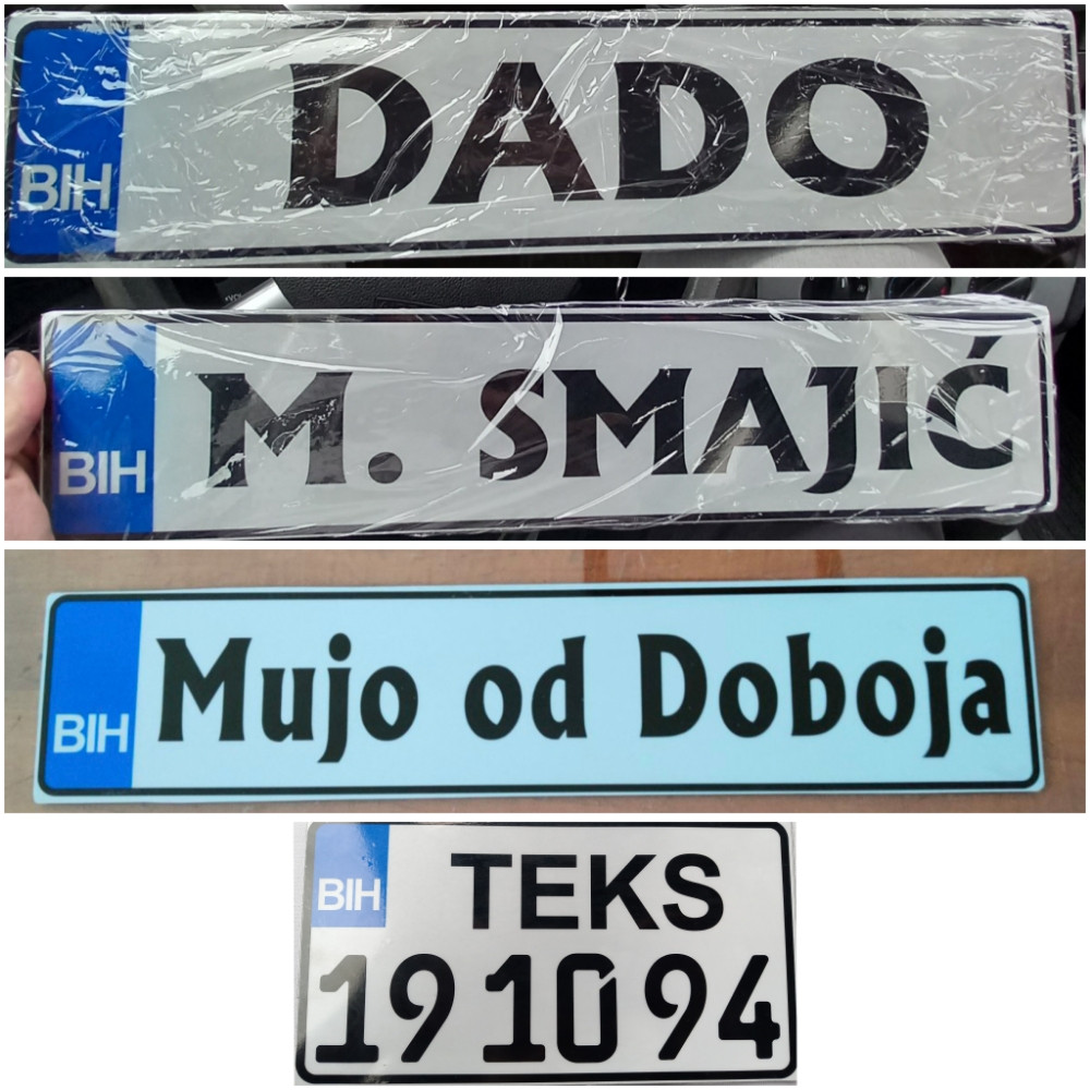 Tablice sa natpisom, male reg oznake, itd... - Tablice za vozila - OLX.ba