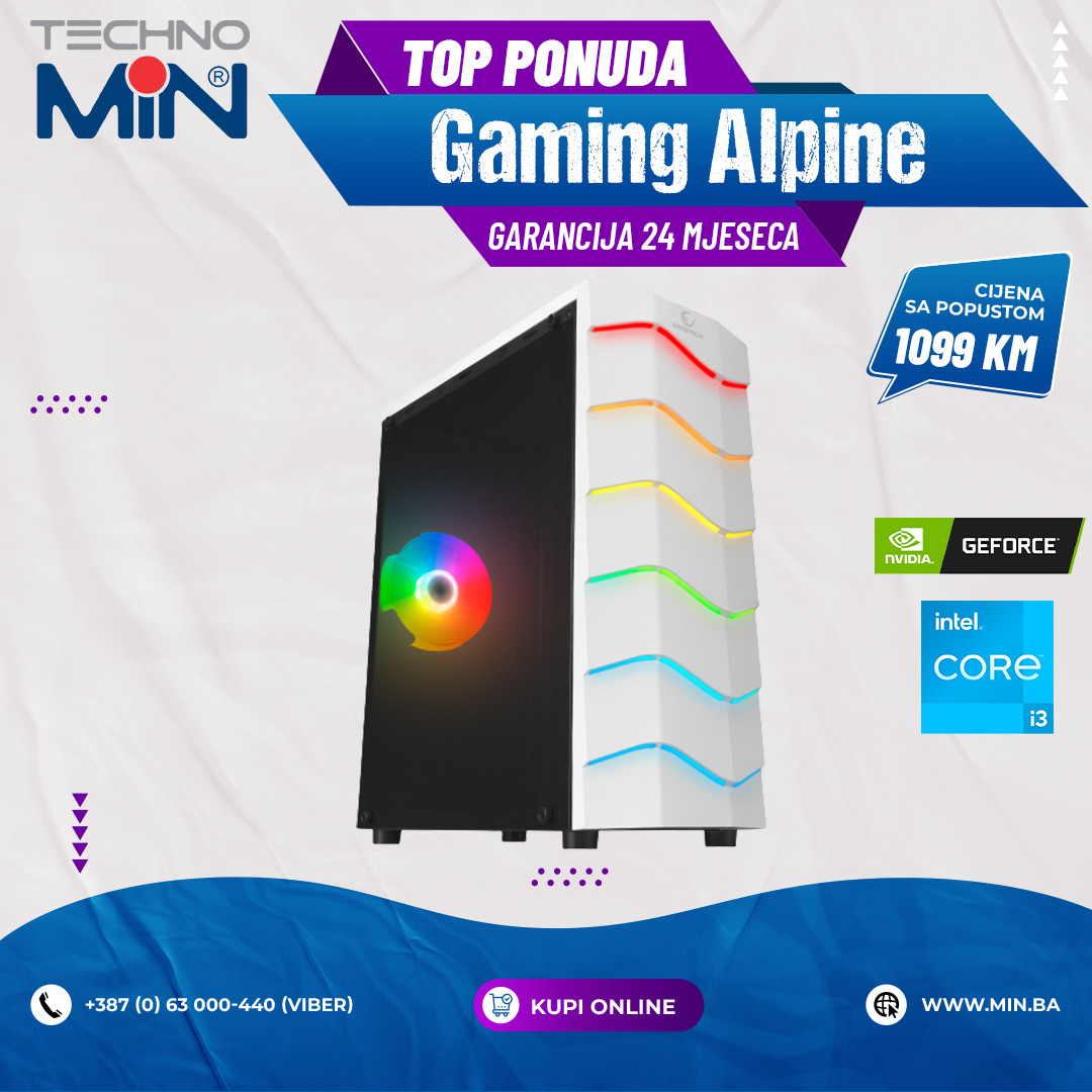 Gaming Alpine,i3 12100F 3.3/16/512/GTX 1650 4GB - Desktop Računari - OLX.ba