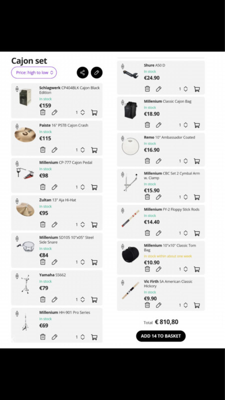 Cajon set-mini bubanj - Bubnjevi (komplet) - OLX.ba