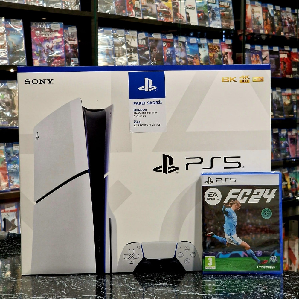 PS5 PlayStation 5 Slim + FC24 FC FIFA 24 D Chassis Disk - Konzole - OLX.ba
