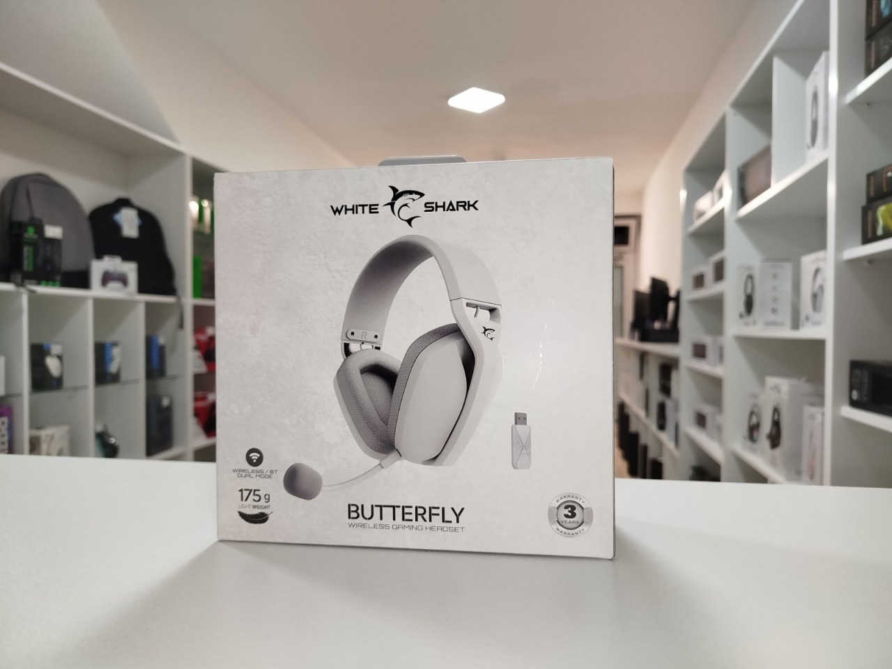 White Shark Butterfly Wireless Gaming slušalice bijele - PC slušalice ...